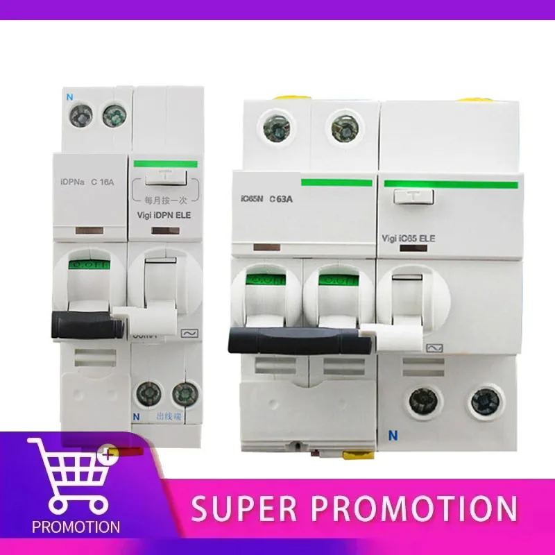 슈나이더 일렉트릭 MCB iDPNa 1P+N 미니 회로 차단기 (누전 방지 30mA, Vigi iDPN ELE 6A 10A ...