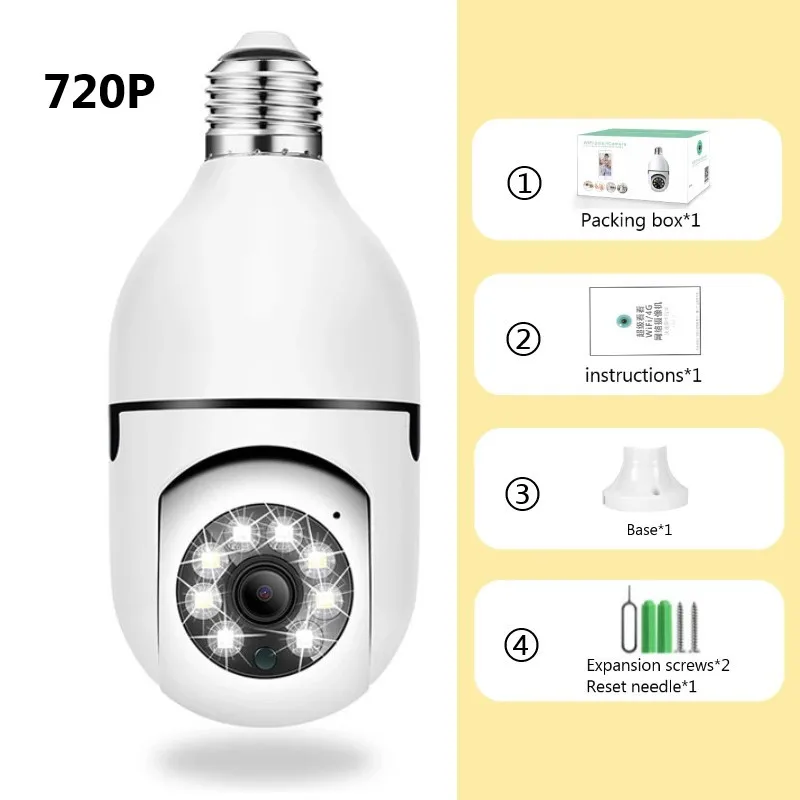 Wifi-E27-Bulb-Surveillance-Camera-1MP-Night-Vision-Automatic-Human ...