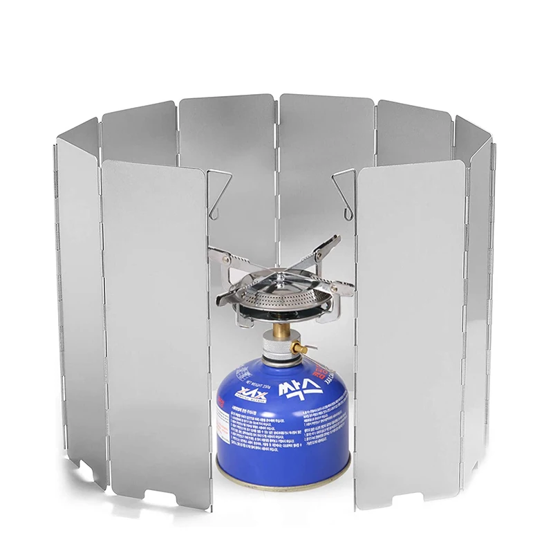 Gas Stove Wind Shield Outdoor Folding Windproof Screen Portable Picnic ...