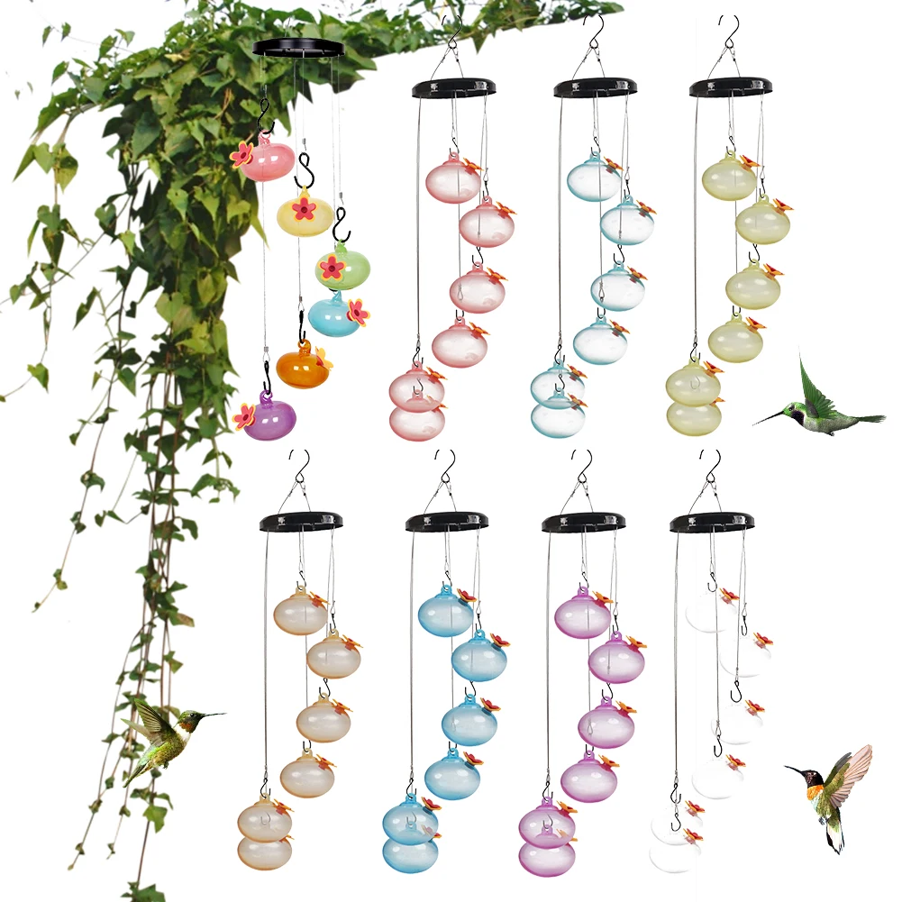 Hanging-Humming-Bird-Feeder-with-6-Feeder-Balls-Charming-Window-Bird ...
