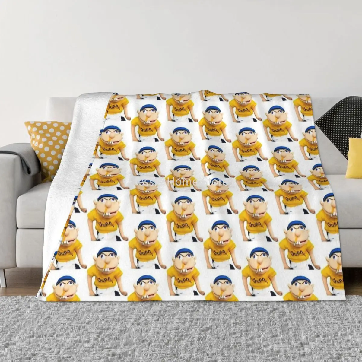 SML-Jeffy-Puppet-Blanket-Fleece-Printed-Cartoon-Multifunction-Soft ...