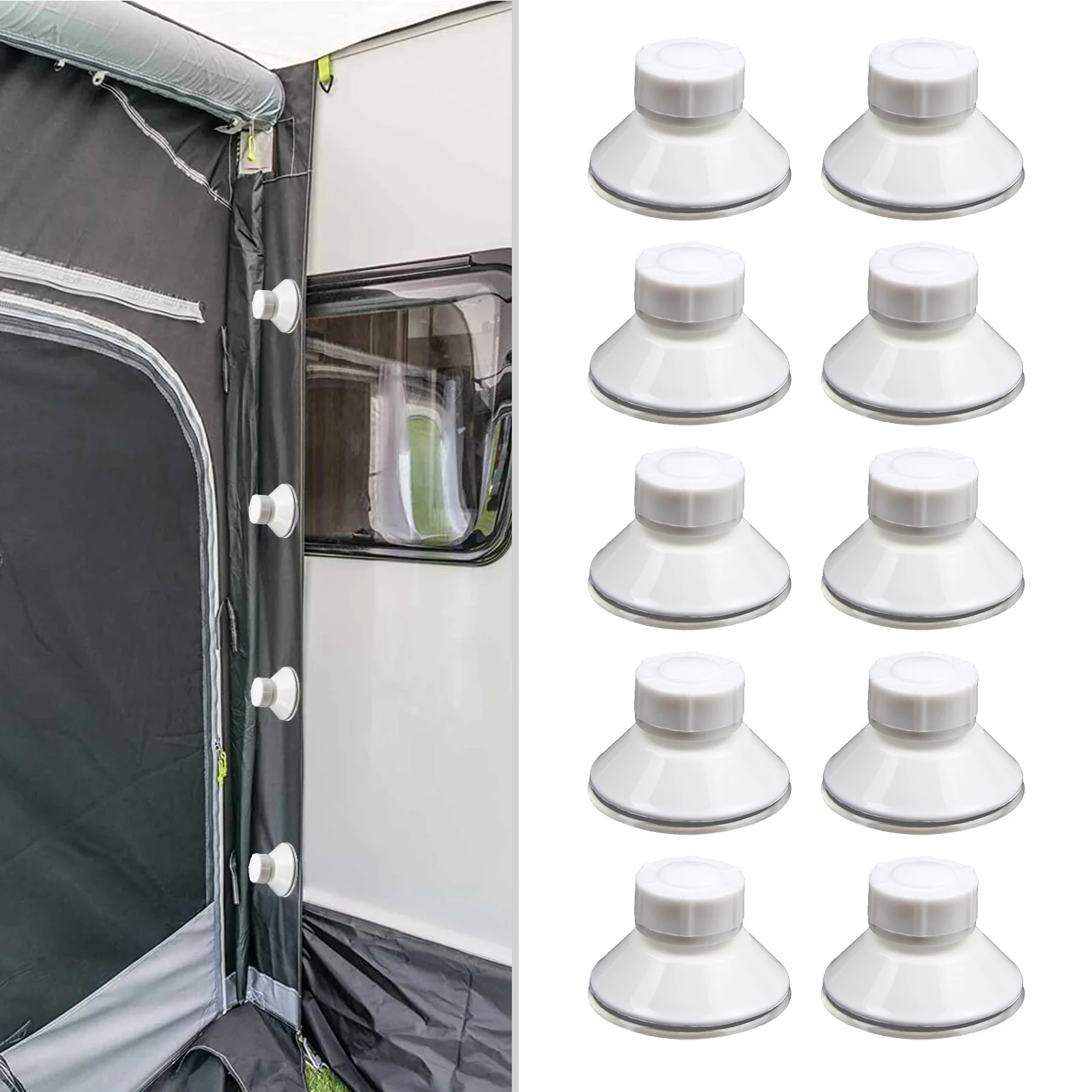 10 Packs High-grip Awning Suction Cup Fixing Pads Caravan Motorhome ...