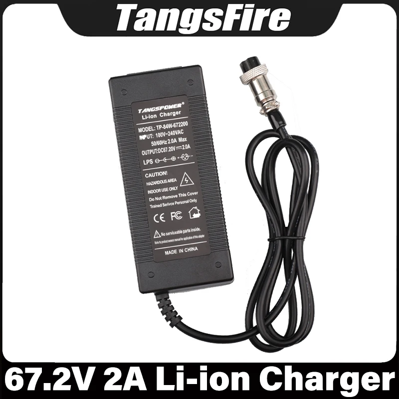 67.2V 2A Lithium Battery Charger Input 100-240V 16Series For 60V Li-ion ...