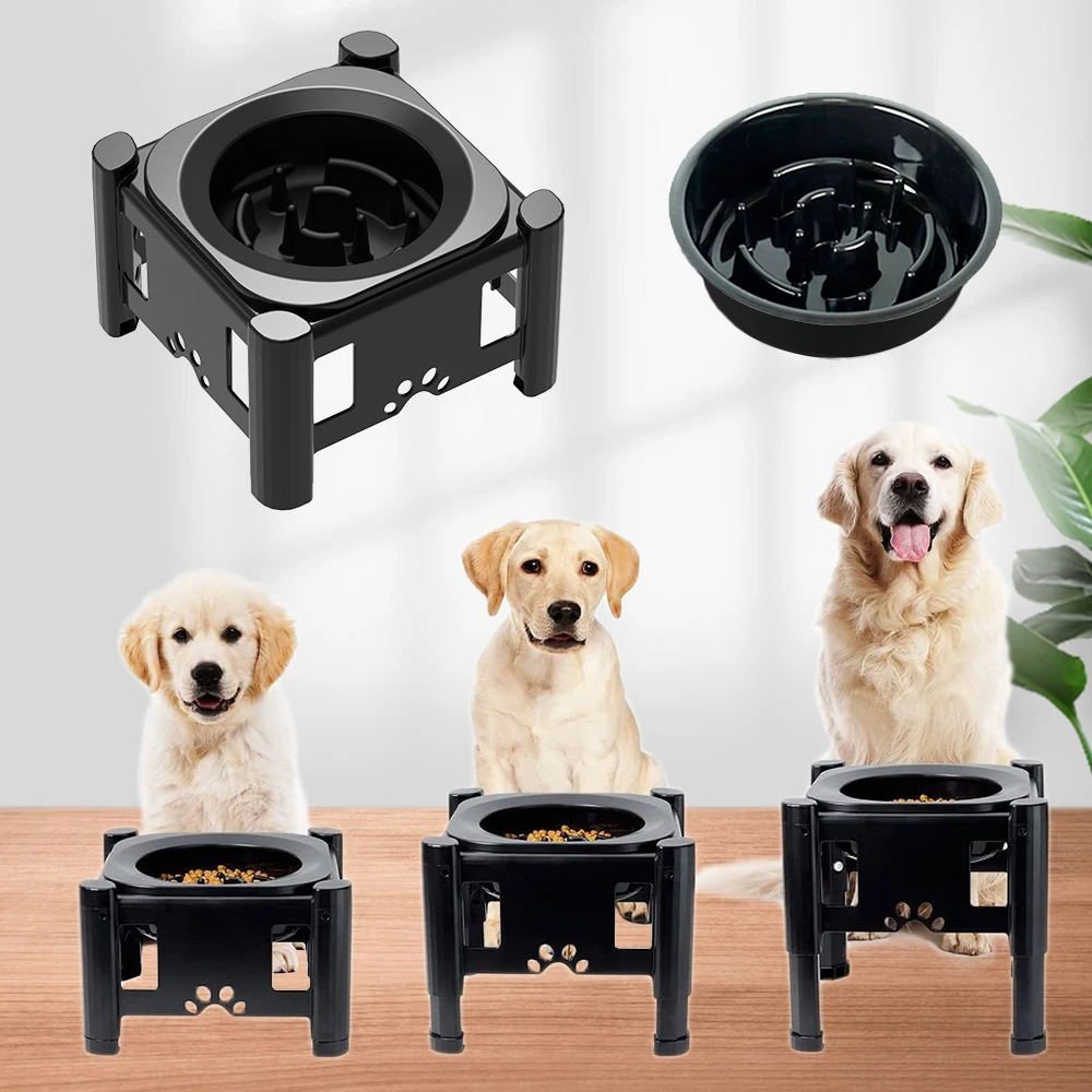 Comedero-lento-para-perros-cuenco-de-comida-elevado-ajustable-3-alturas ...