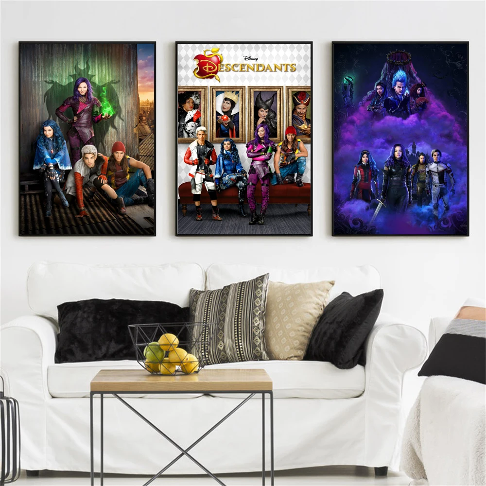 Disney-Movie-Descendants-Poster-Musical-Fantasy-Movie-Wall-Art-Canvas ...
