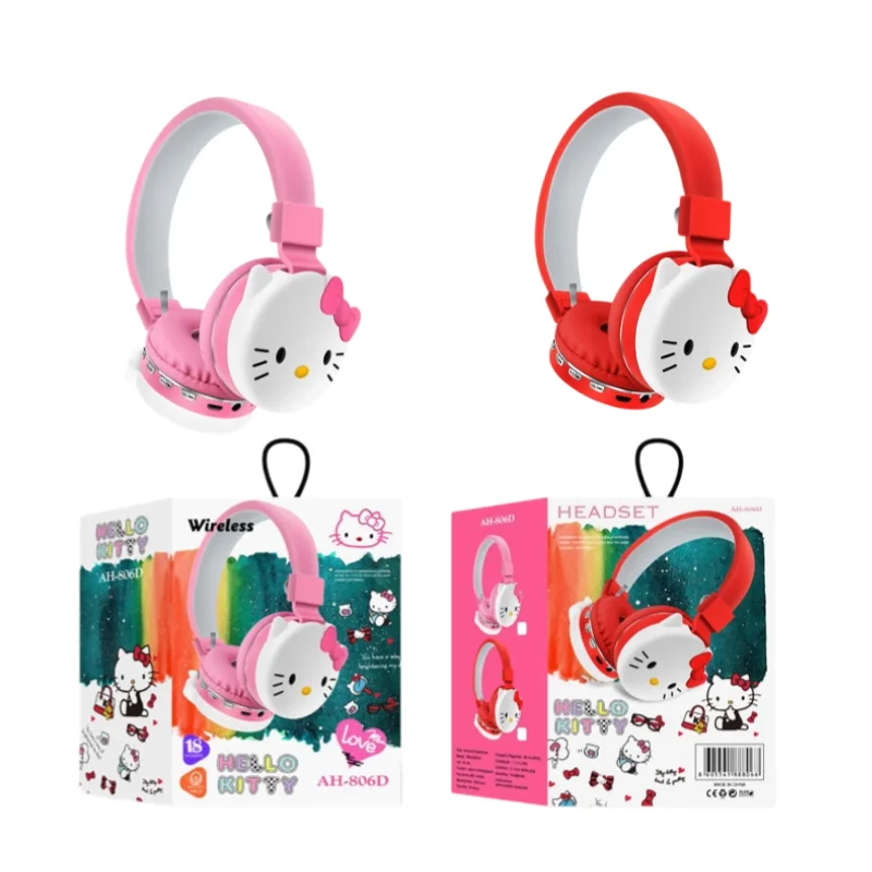Hello-Kitty-fone-de-ouvido-sem-fio-Bluetooth-Anime-fone-de-ouvido-com ...