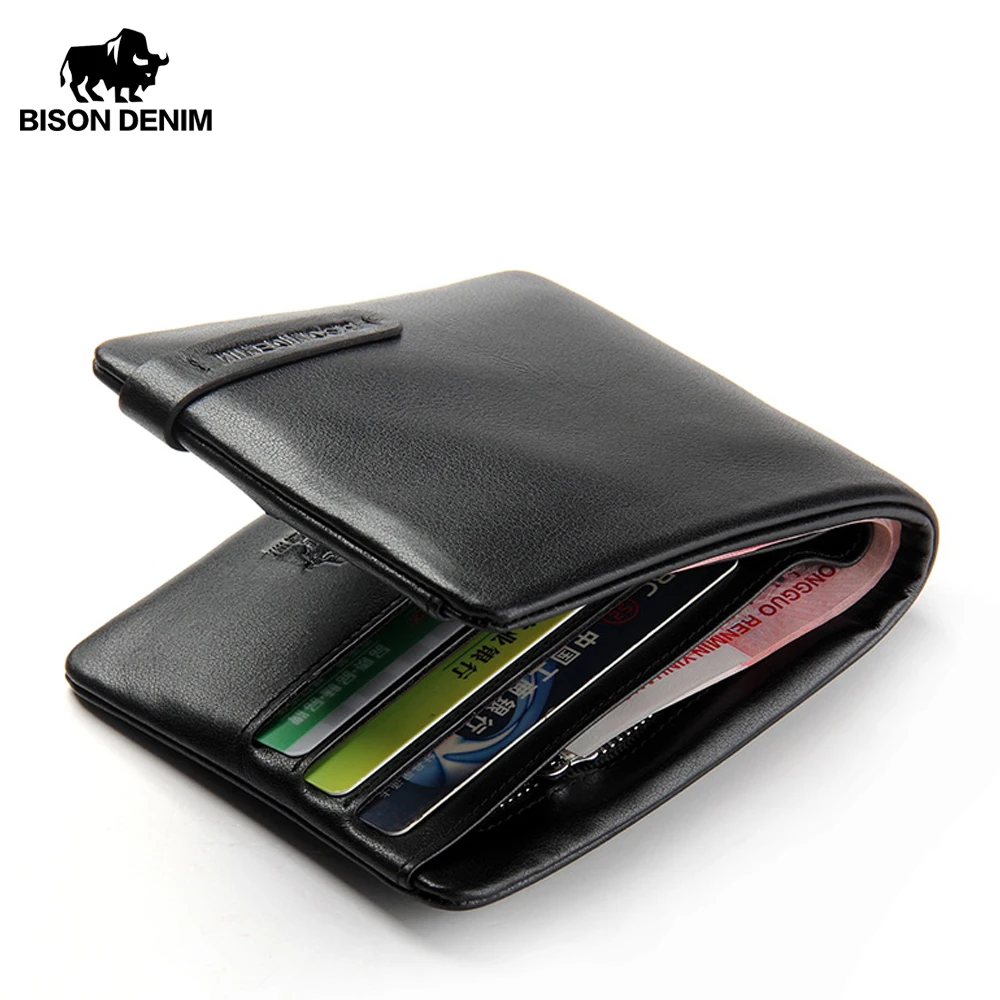 BISON-DENIM-Men-s-Wallet-Leather-Billfold-Slim-Cowhide-Credit-Card ...