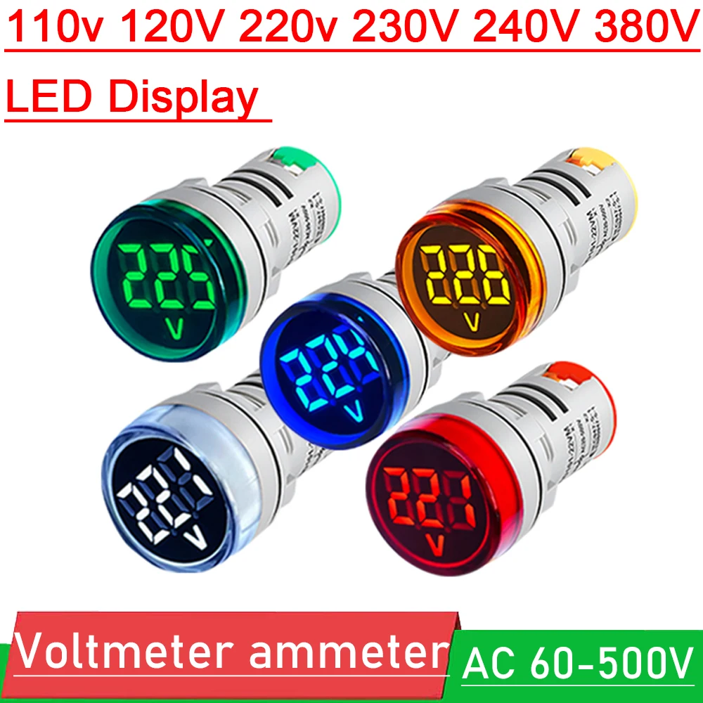 60V-500V AC Voltmeter LED digital display VOLT voltage meter + signal ...