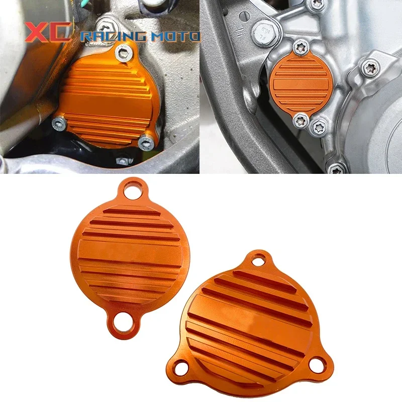 CNC-Motorcycle-Oil-Pump-Cover-Oil-Filter-Guard-Cap-For-KTM-SXF-XCF-EXCF ...