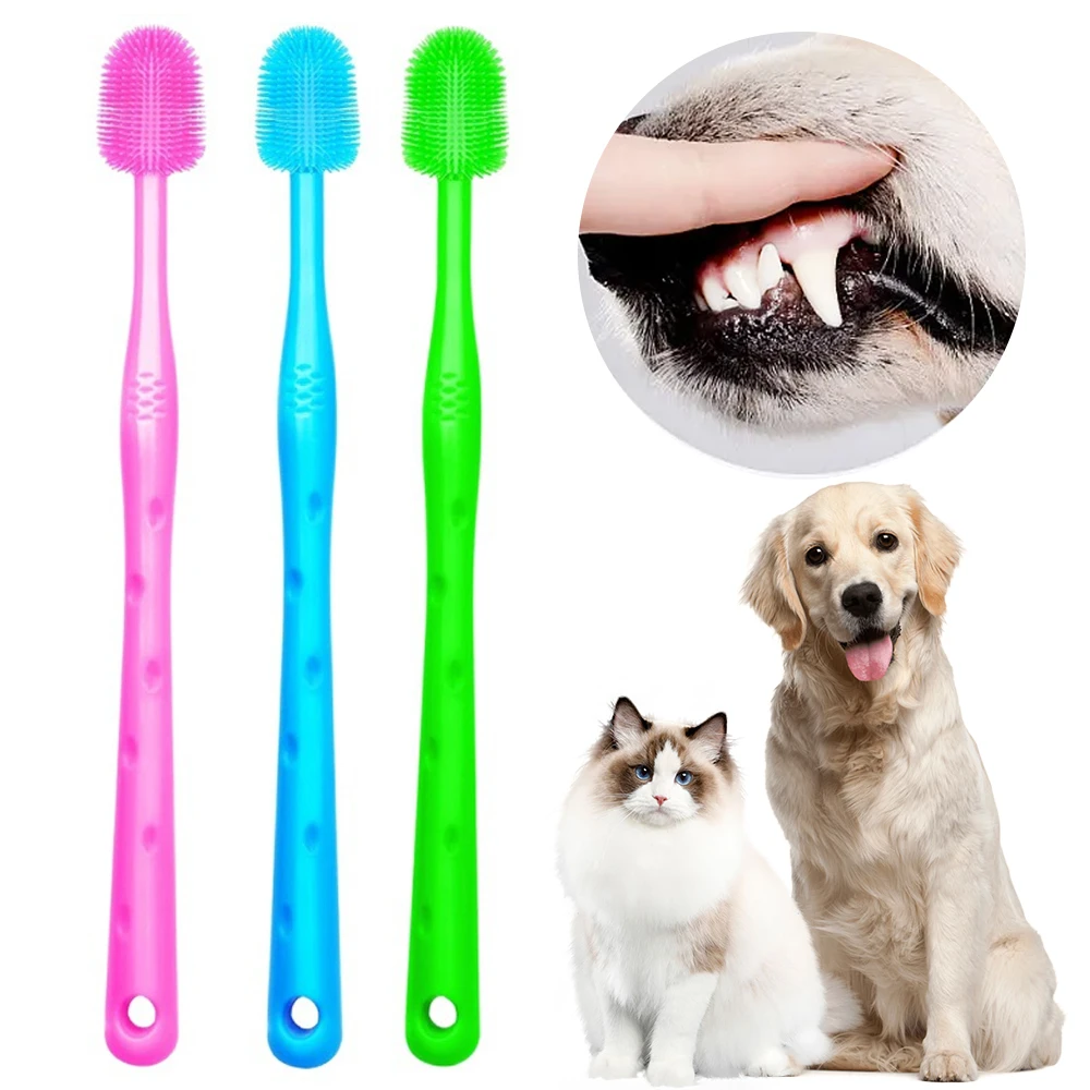 Pet Cat Toothbrush Super Soft Silicone Bristles Tooth Brush Oral ...