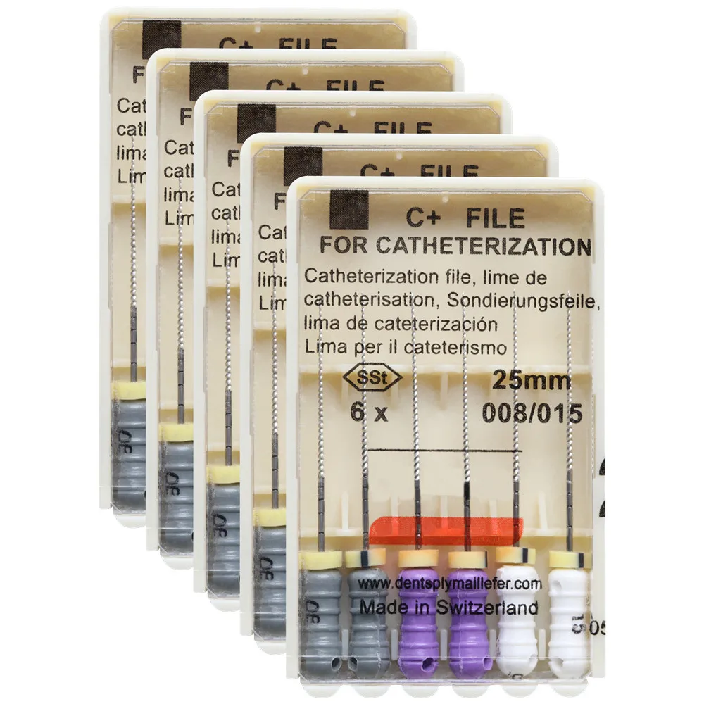 5 Packs Dental C FILE 21/25mm #06-15 Stainless Steel Endo Root Canal C+ ...