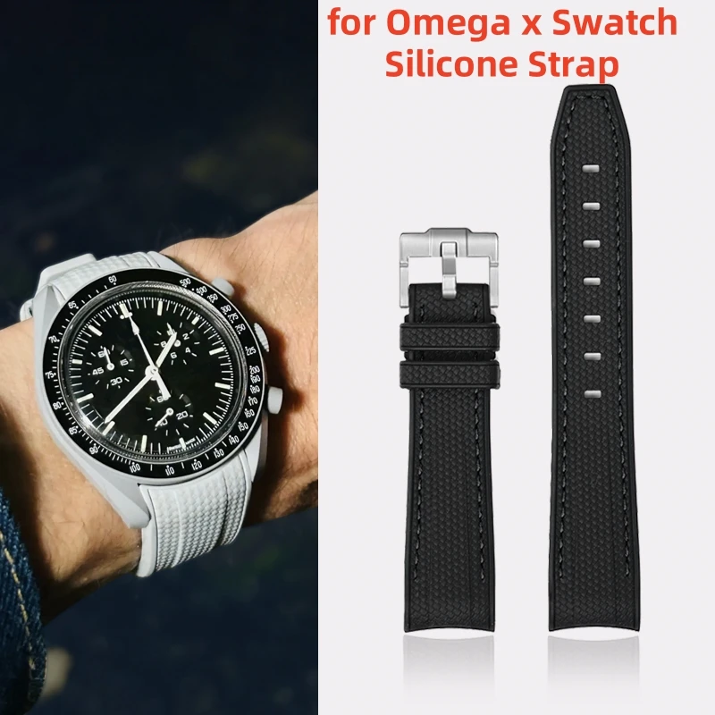 Curved End watch strap for MoonSwatch Watch Band for Omega X Swatch ...