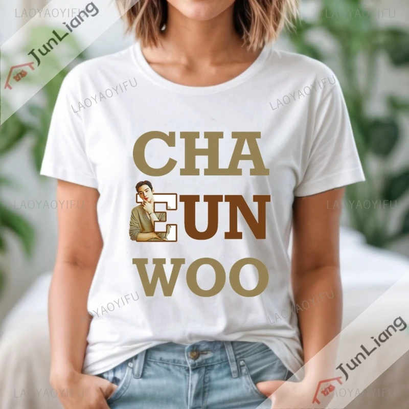 Camisetas gráficas de Cha Eun Woo para mujer, ropa deportiva Kpop, ropa ...