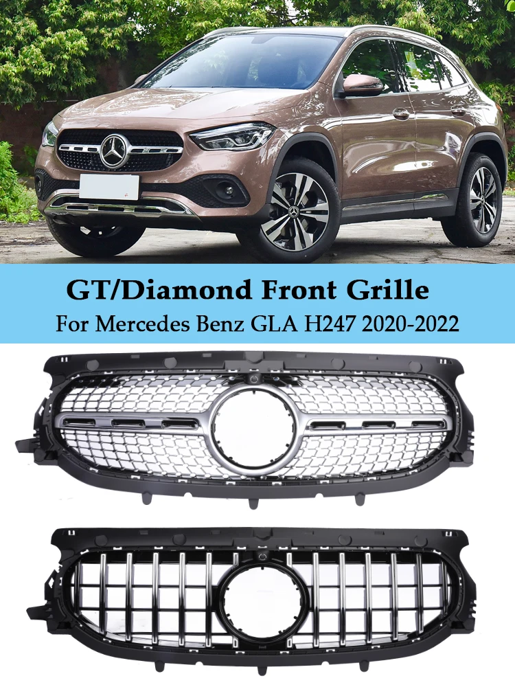 Black-Front-Bumper-Panamericana-GT-Grille-Sport-Style-For-Mercedes-Benz ...