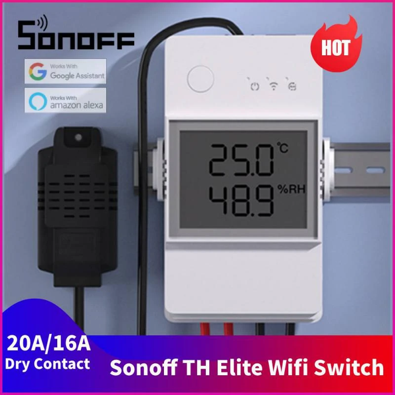 Sonoff Th Elite 16a/20a Wifi Temperature And Humidity Smart Switch Dry ...