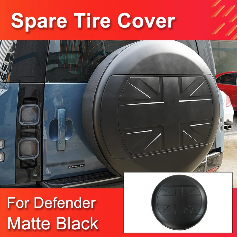 Matte-Black-Spare-tire-cover-for-Land-Rover-Defender-90-110-2020-2023 ...