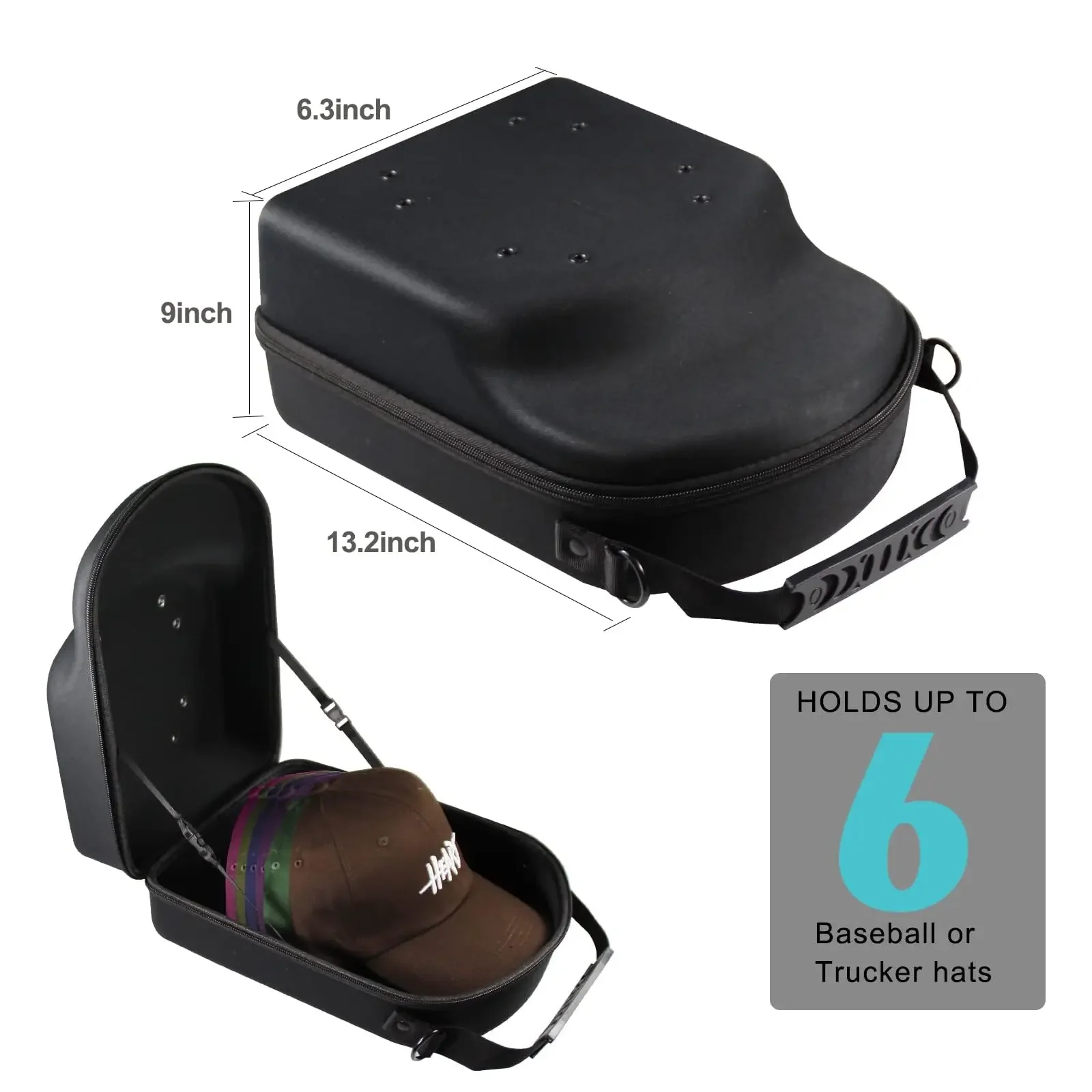 Hat Travel Case Hard Hat Case with Adjustable Shoulder Strap for Travel ...