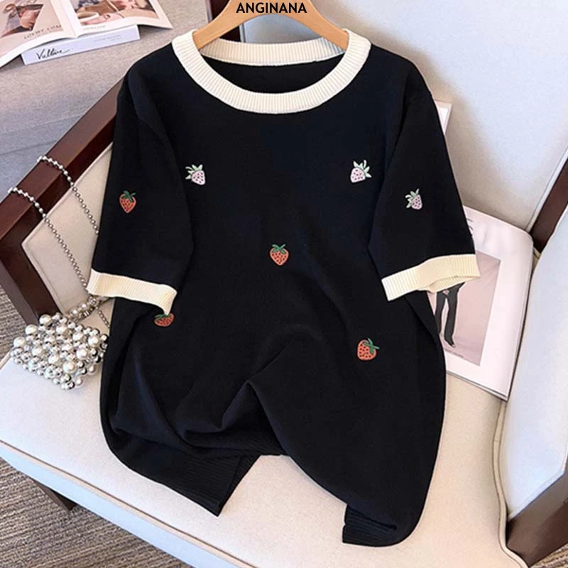 Summer Large 12XL 180KG Women's T-shirt Strawberry Big 8XL 10XL Round ...