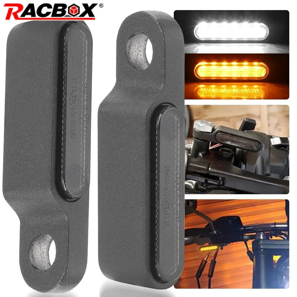 Mini-6-LED-Turn-Signal-Indicators-Light-Handlebar-Amber-White-Flashing ...