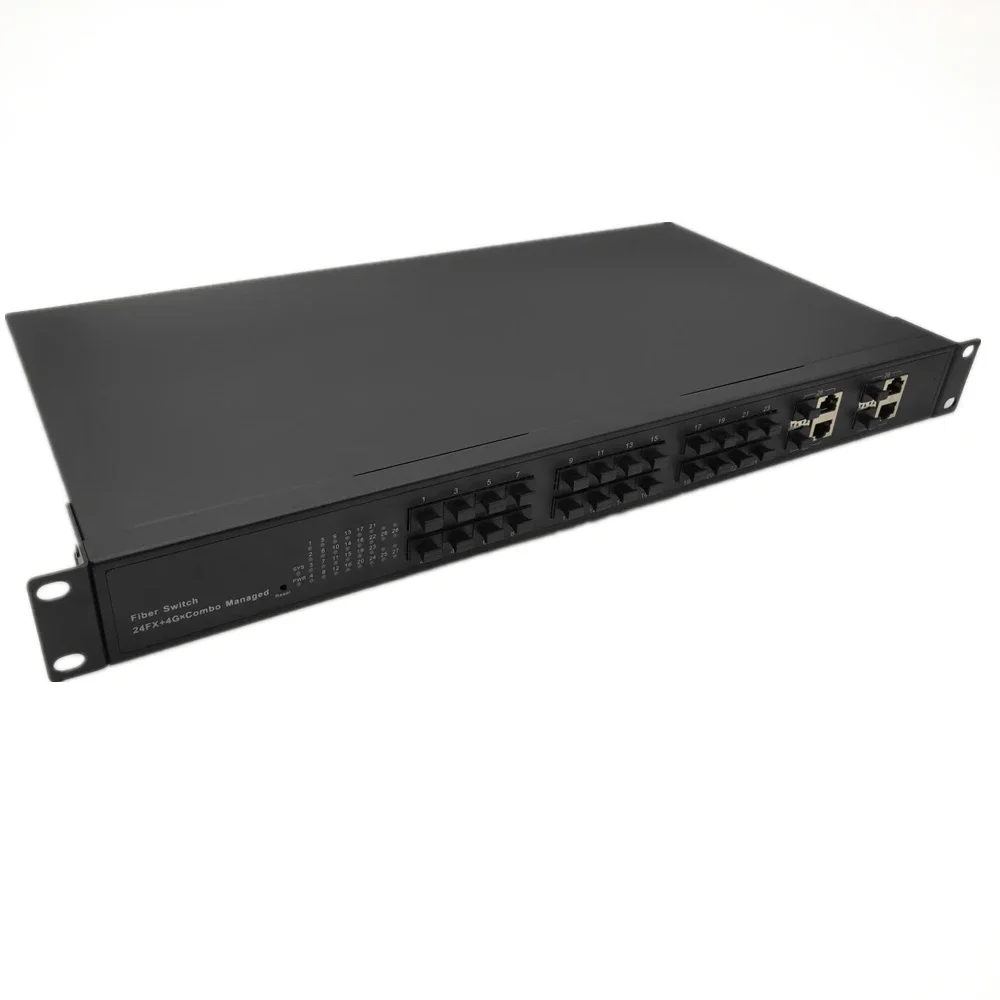 24 port 100Base-FX(SFP) + 4 port gigabit combo Managed 24 port fiber ...