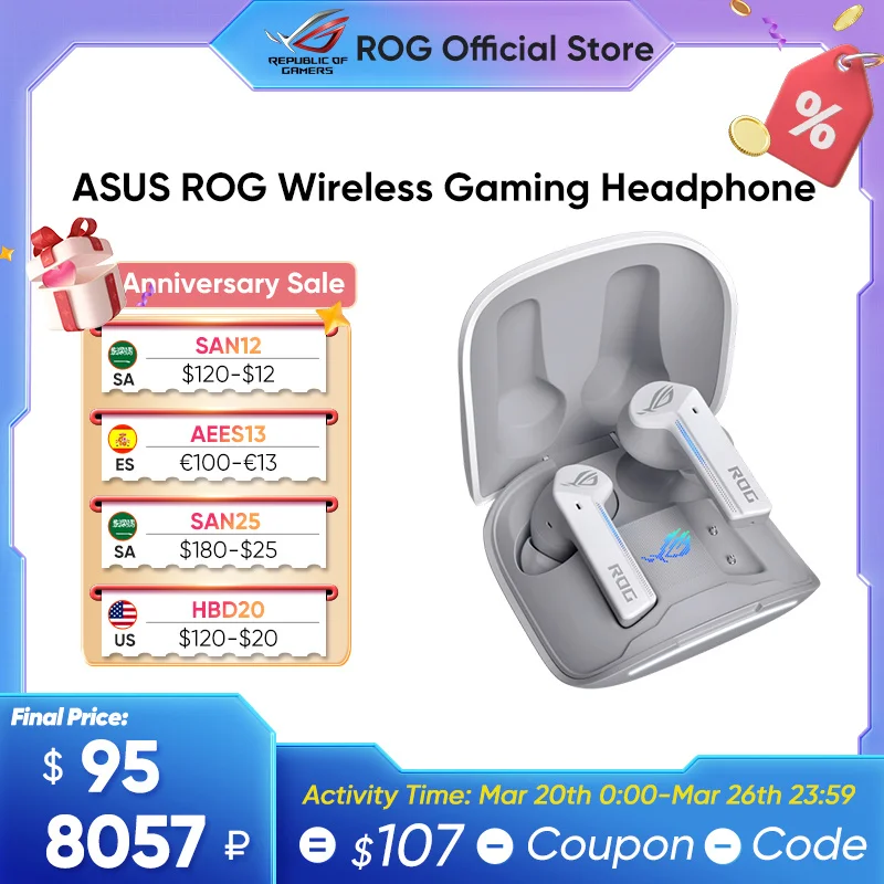 【world Premiere】asus Rog Cetra True Wireless Gaming Headphone Anc Noise ...
