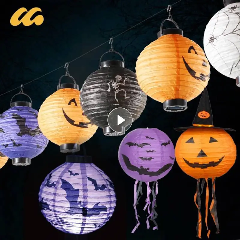 Halloween-Paper-Lanterns-Pumpkin-Skeleton-Spider-Hanging-Lantern-For ...