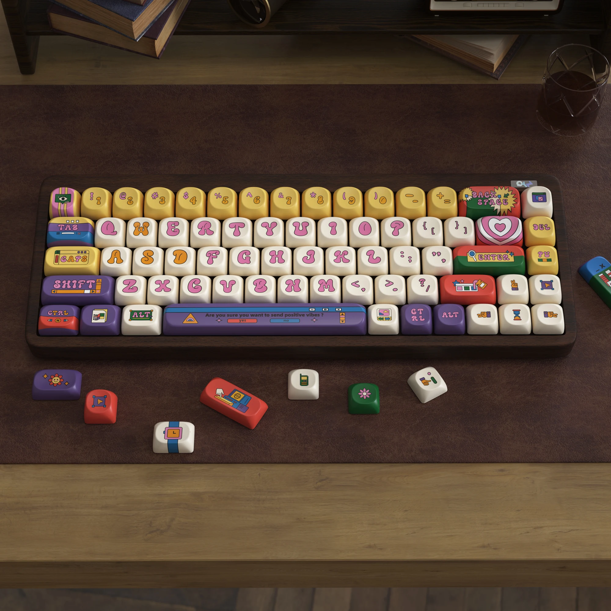 American-Retro-Keycaps-Soa-Five-Sided-Heat-Sublimation-Pbt-Round-Cute ...