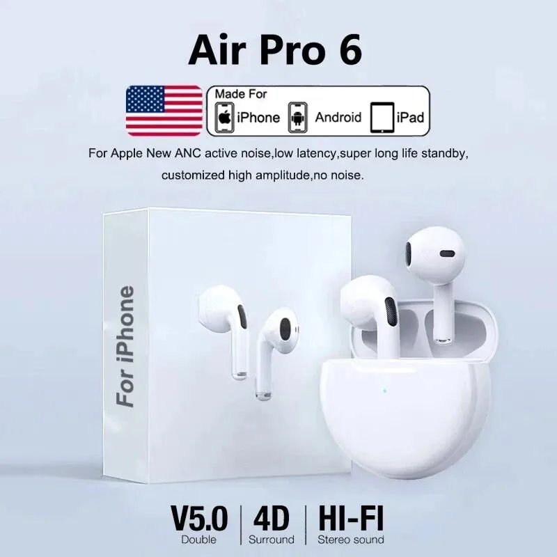 Original-Air-Pro-6-TWS-Wireless-Headphones-Fone-Bluetooth-Earphones-Mic ...