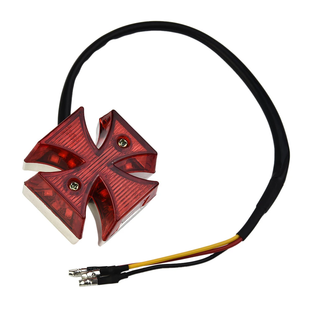 Motorcycle-License-Plate-LED-Light-Choppers-Dirt-Bike-Maltese-Cross-LED ...