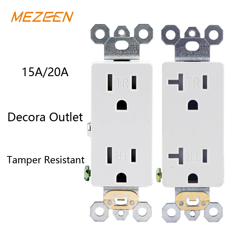 White-American-Southeast-Double-3-Pole-Socket-15A-20A-PC-Flame ...