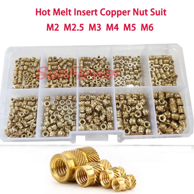 Brass Hot Melt Inset Nuts Heating Molding Copper Thread Inserts Nut SL ...