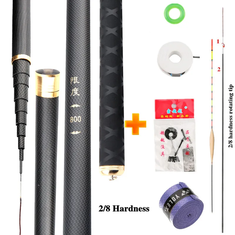 Super Light Hard Carbon Fiber Hand Fishing Pole Telescopic Fishing Rod 2.7M/3.6M/3.9M/4.5M/5.4M ...