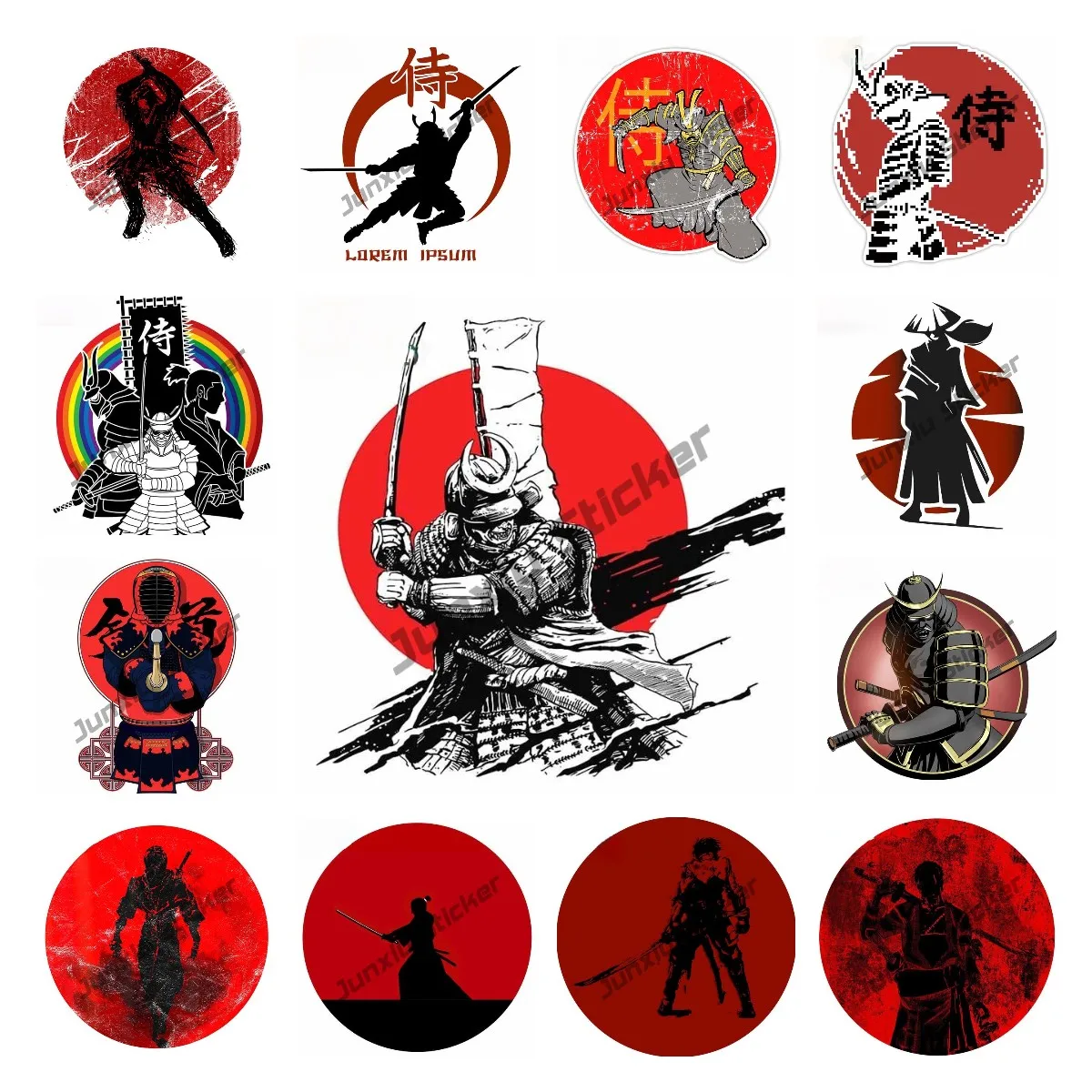 Japanese-Culture-Samurai-Car-Stickers-Samurai-Warrior-Car-Accessories ...