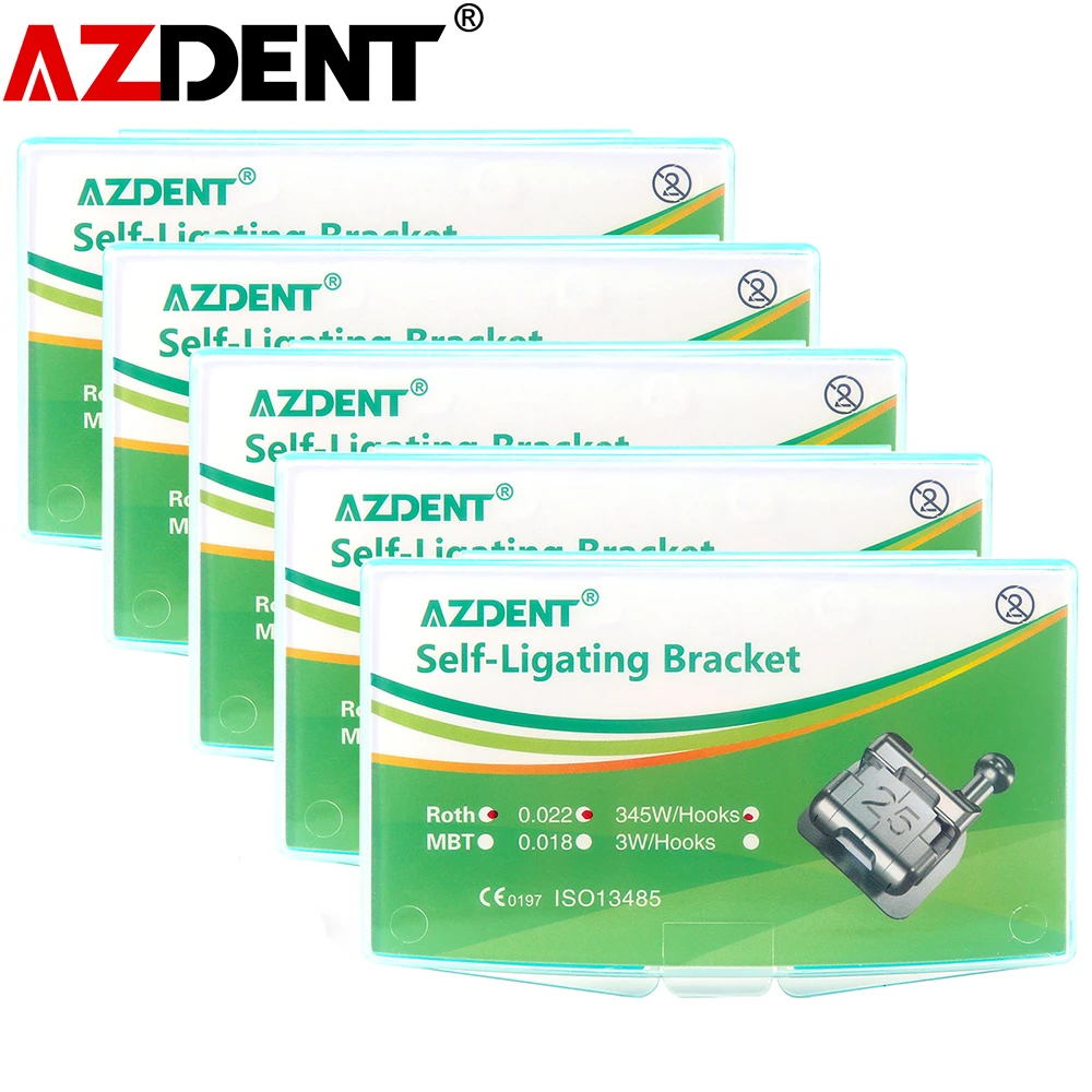 5Boxes Azdent Dental Orthodontic Self-Ligating Bracket With Buccal Tube ...