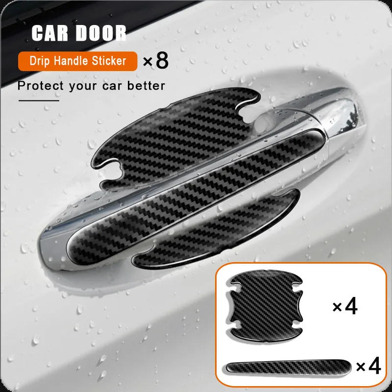 Carbon Fiber Car Doorknob Scratches Protection Sticker for Toyota TRD ...