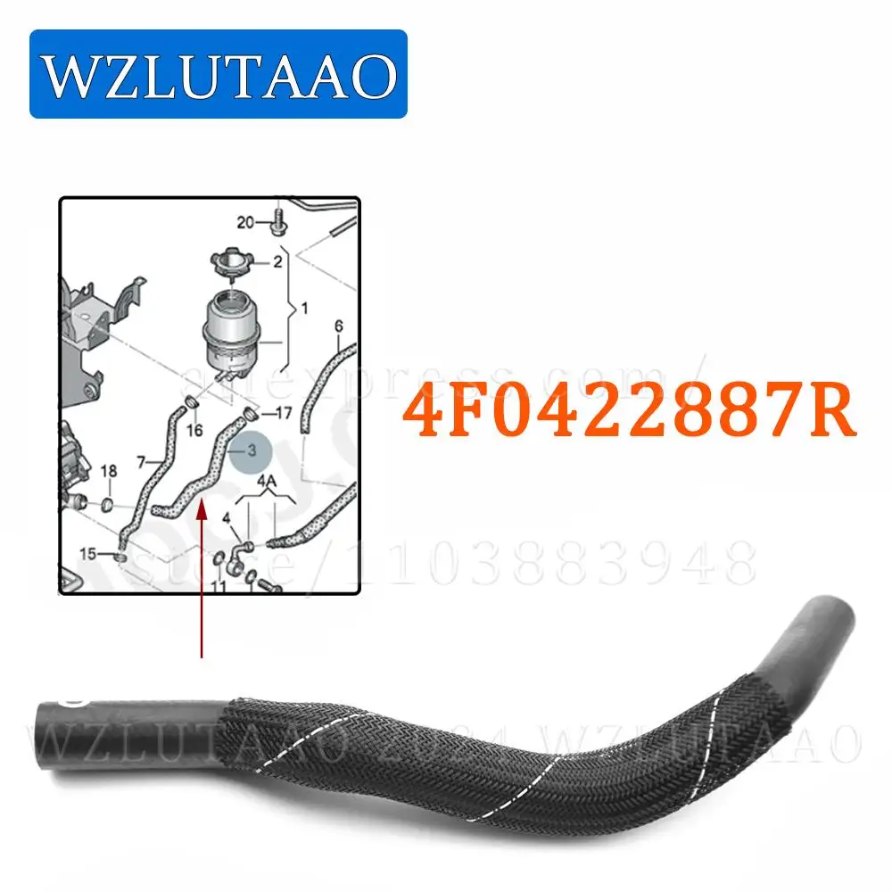 Power-Steering-Return-Oil-Hose-to-Oil-Container-4F0422887R-4F0-422-887 ...