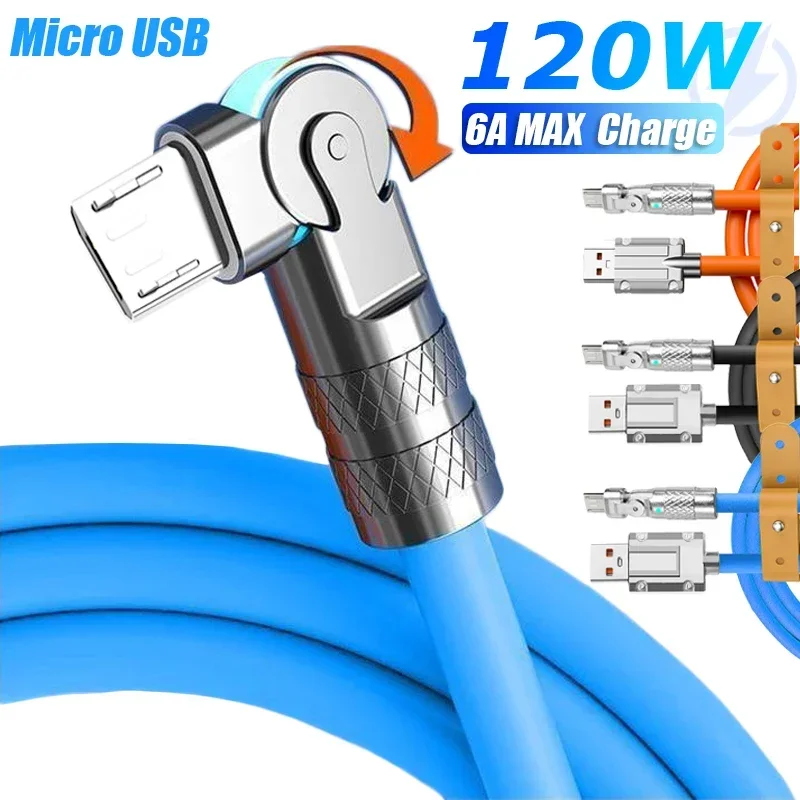 180-Rotatable-Zinc-Alloy-Braided-Micro-USB-Mobile-Phone-Data-Cables ...