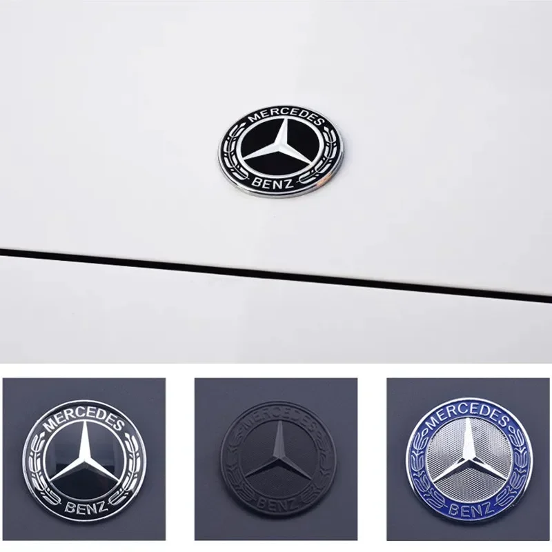 1Pcs-Car-metal-flat-hood-emblem-front-badge-logo-sticker-for-Mercedes ...