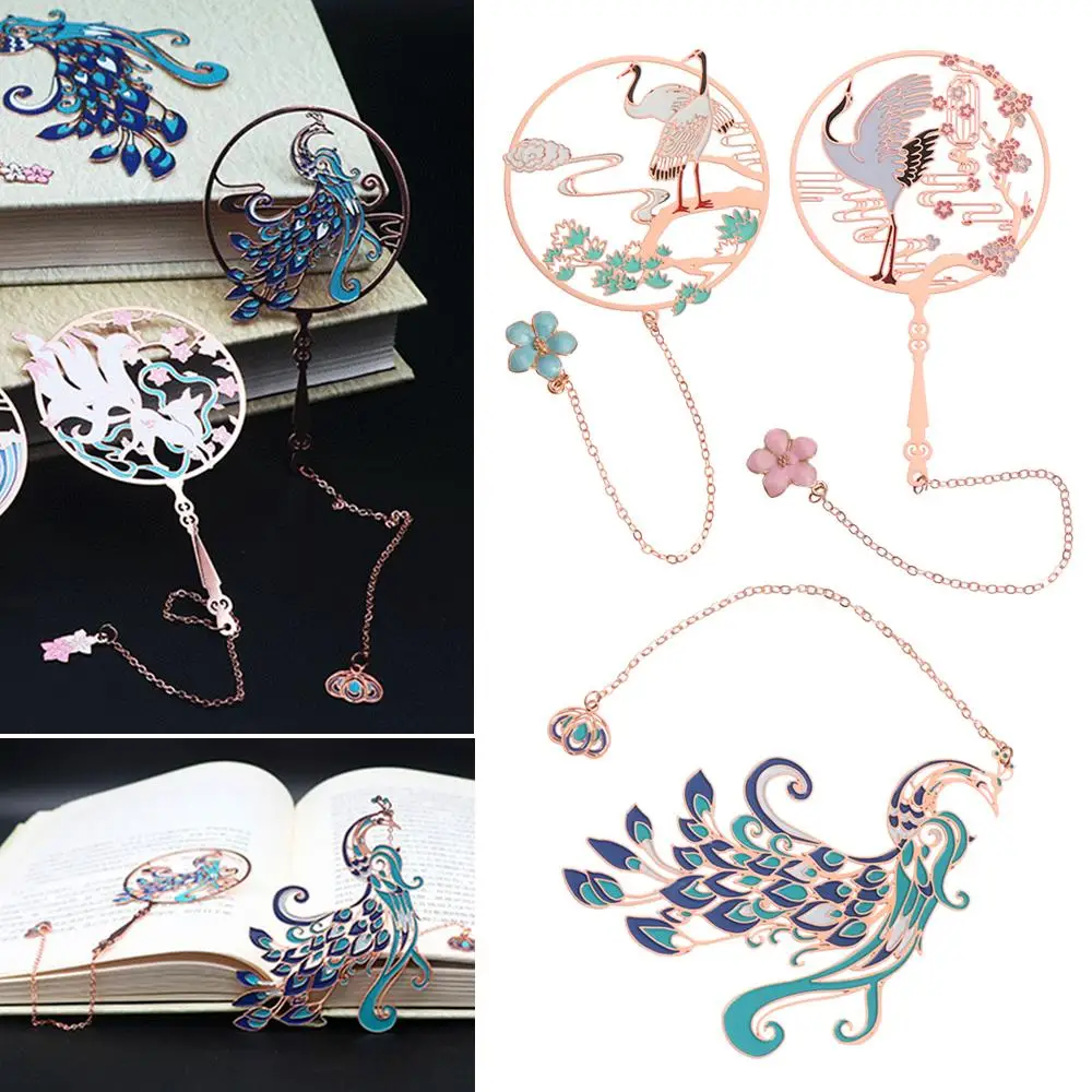 Chinese Metal Bookmark Chinese Style Brass Bookmark Tasseled Pendant ...