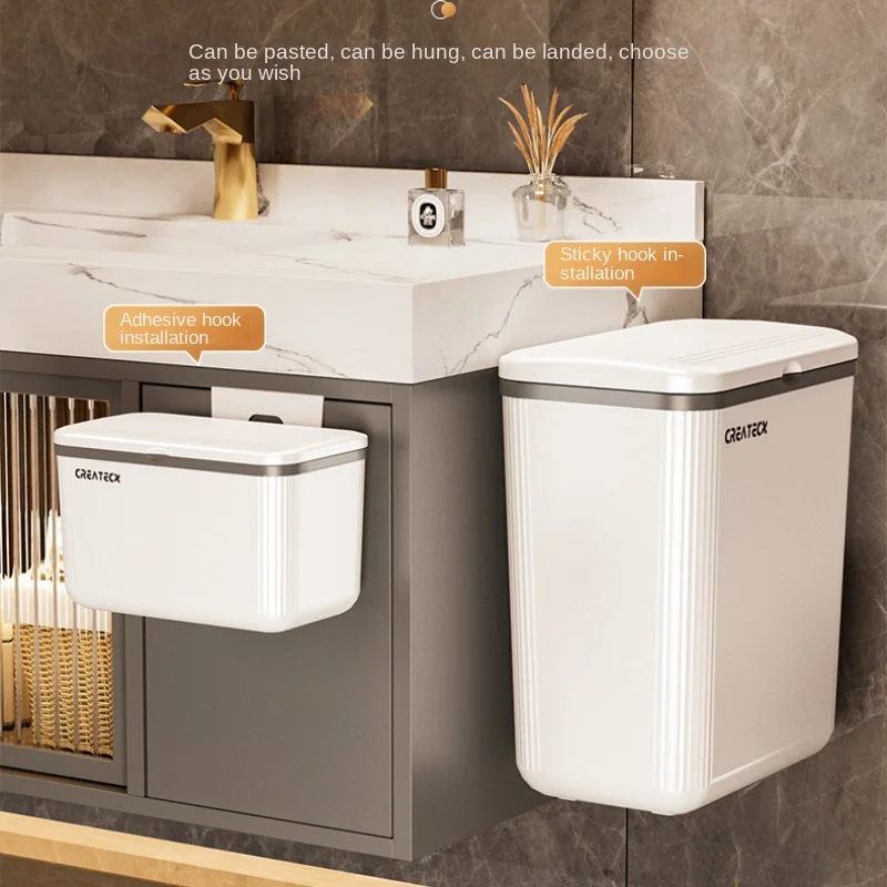 New-Creative-Wall-mounted-Garbage-Can-Light-Luxury-Free-Punching-with ...