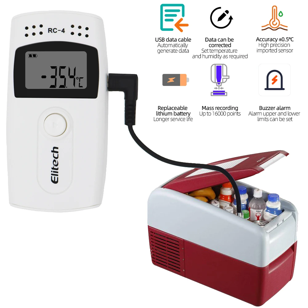 RC 4 USB Data Logger Temperature Data Logger Recorder with Probe ...