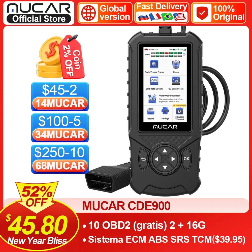 Mucar-herramienta-de-diagn-stico-automotriz-CDE900-OBD2-lector-de-c ...