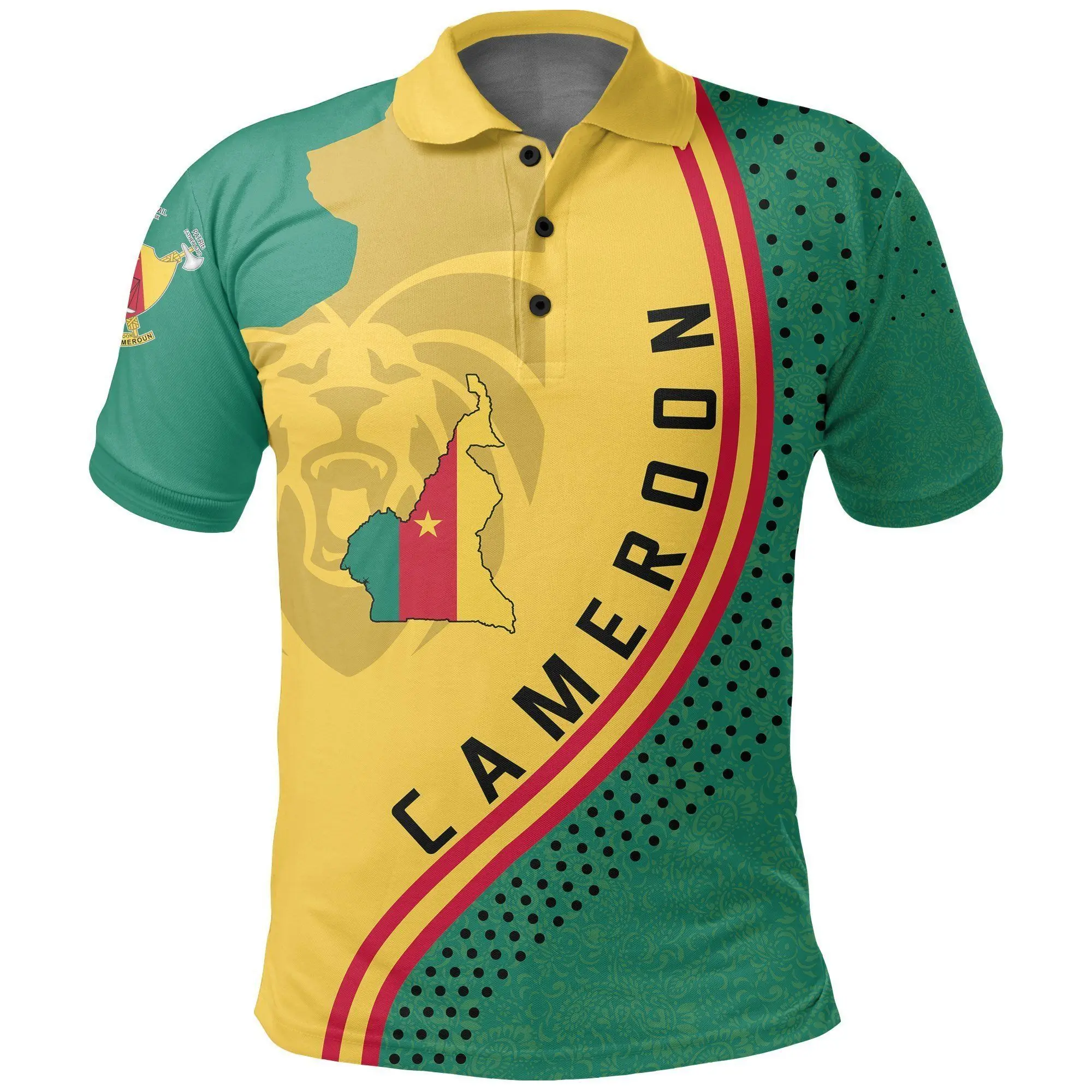 Cameroon-Flag-Coat-of-Arms-Customized-Polo-Shirts-Summer-Casual ...