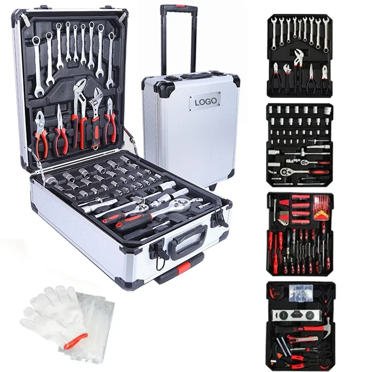 499-pcs-Professional-Aluminum-Trolley-Household-Hand-Hardware-Tools ...