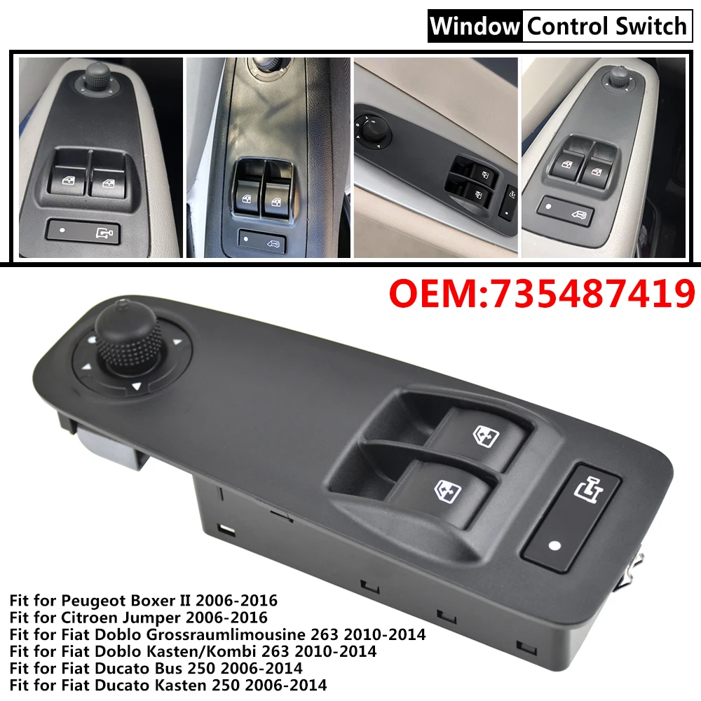 Power Window Master Regulator Switch For Peugeot Boxer Citroen Jumper ...