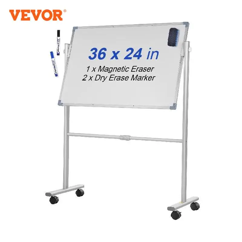 VEVOR-Mobile-Magnetic-Whiteboard-36-x-24-Inch-Double-Sided-360-Degree ...