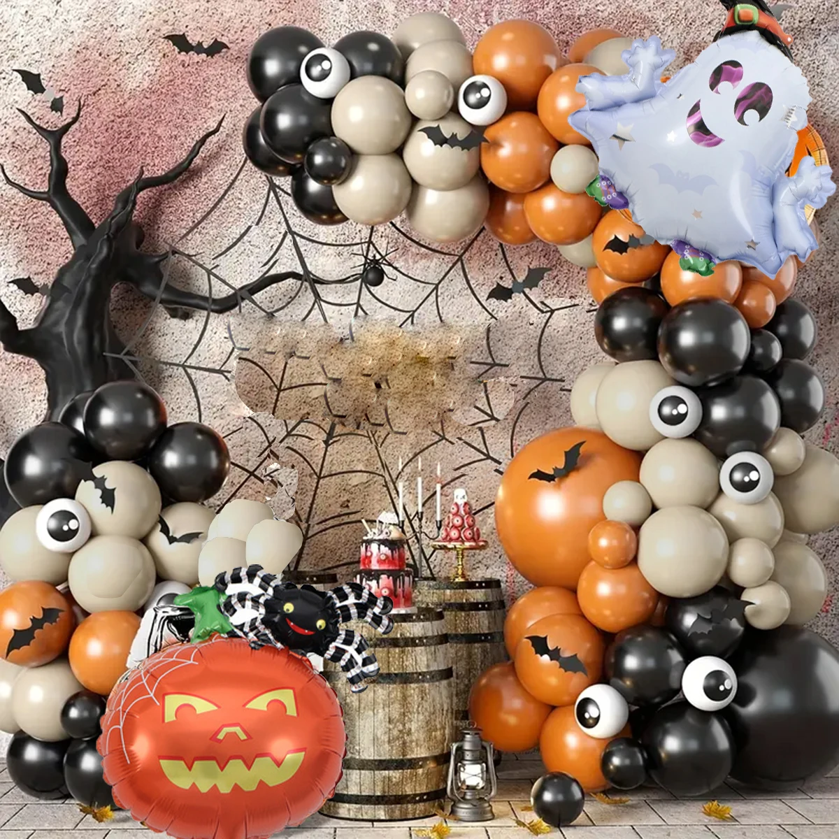 Kit-de-arco-y-corona-de-globos-de-Halloween-con-calabaza-Gato-Negro-y ...