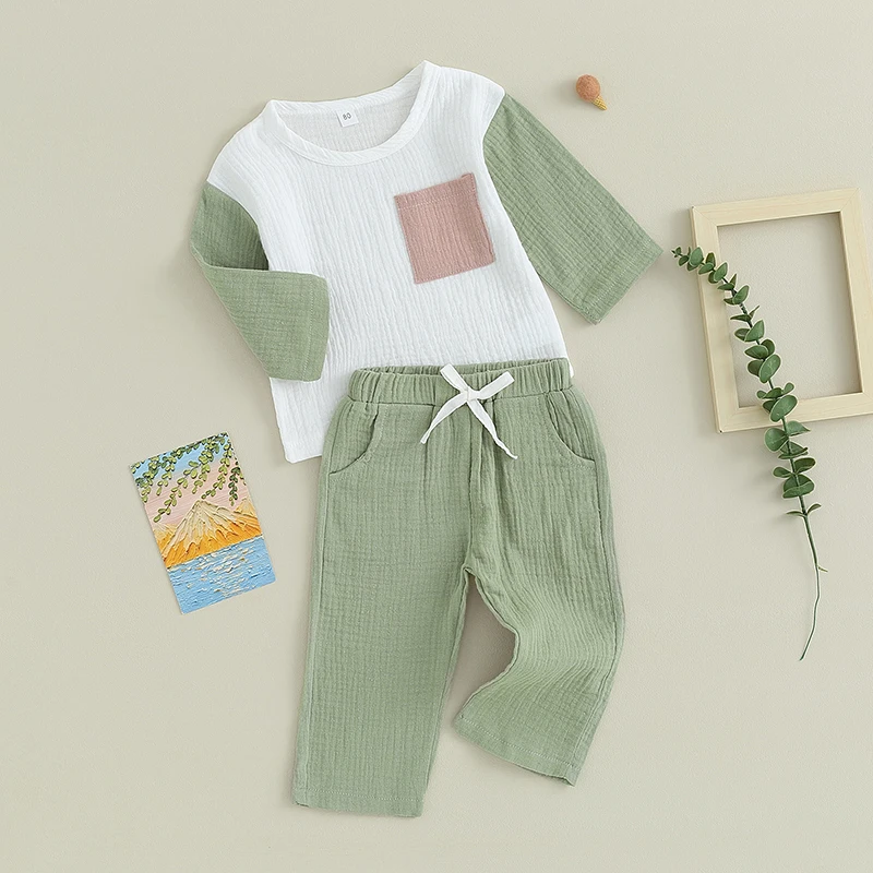 Fashion-Contrast-Color-Baby-Girls-Boys-Fall-Outfits-Kids-Children ...