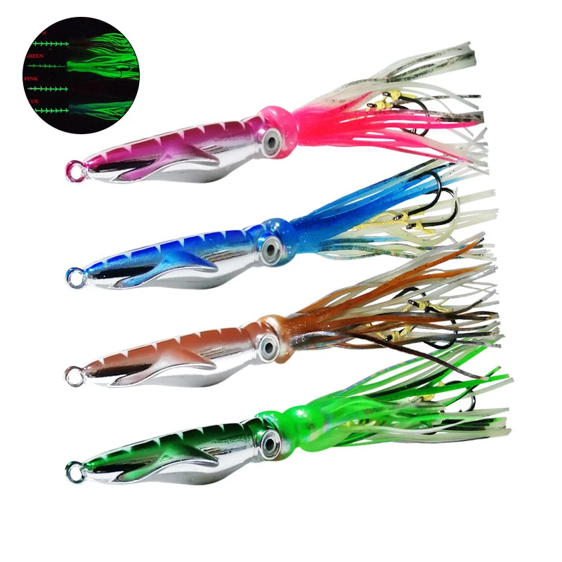AS 1PC Slow Pitch Jig Wire Bait Inchiku Metal Head Octopus Skirt ...