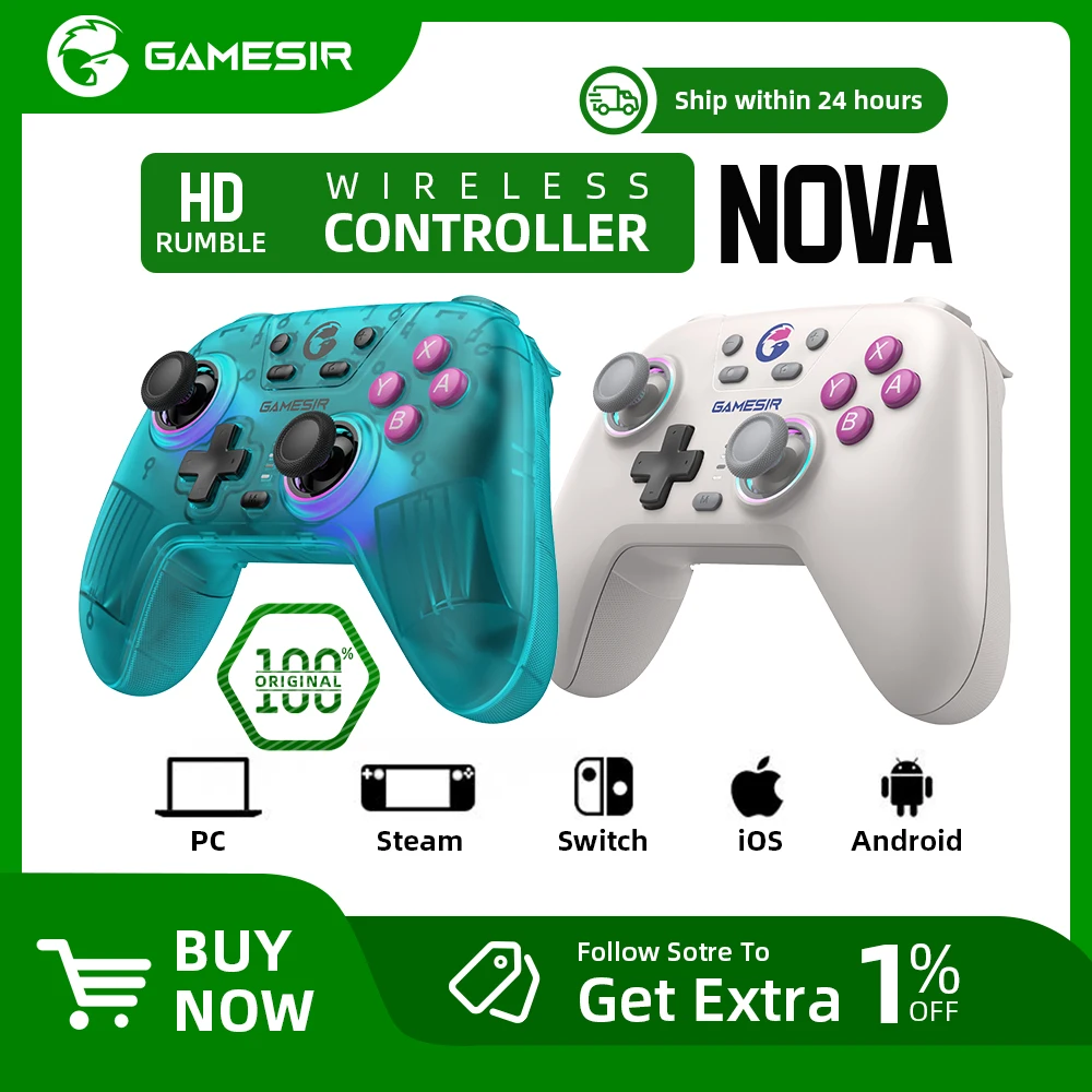 GameSir-T4-Nova-Wireless-Switch-Controller-Bluetooth-Gamepad-with-Hall-Effect-for-Nintendo ...